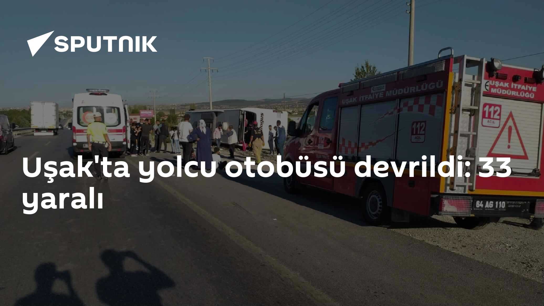Uşak'ta yolcu otobüsü devrildi: 33 yaralı - 10.08.2021, Sputnik Türkiye
