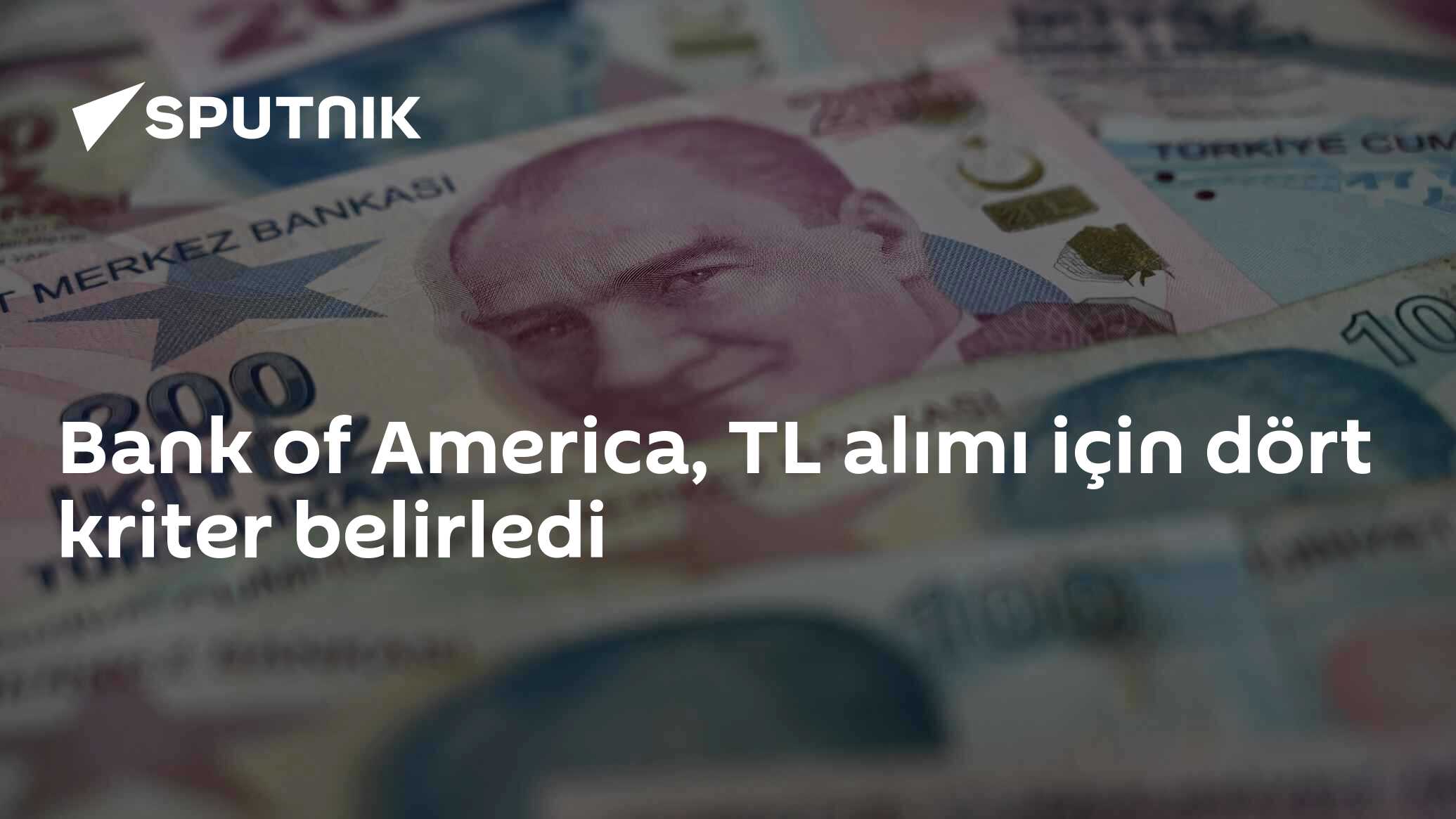 Bank of America, TL alımı için dört kriter belirledi - 09.06.2023 ...